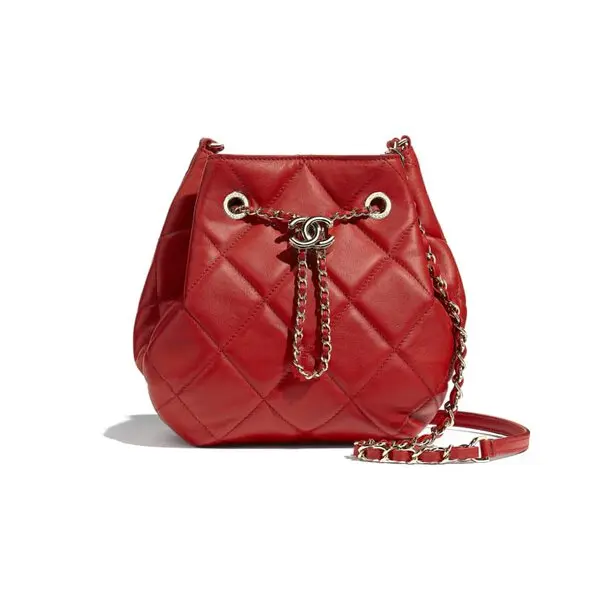 Chanel Drawstring Bag Red Editorialist