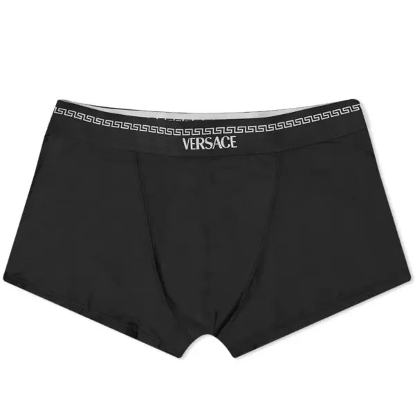 Versace Logo Greek Band Trunks - Black/white | Editorialist