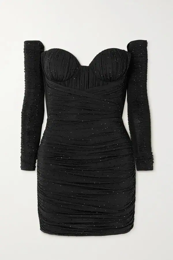 best dresses for black tie optional wedding Women's Camille Bodycon Flower Applique Silk Mini Dress XXS/XS/S/M/L Black MEAN BLVD M / Black