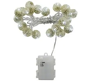 LUMABASE String Lights With 20 Silver Balls