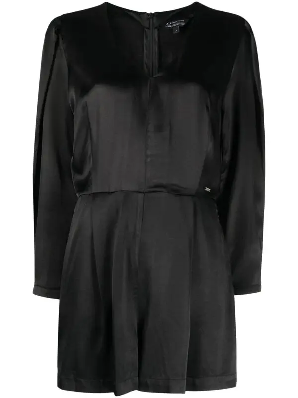 Armani Exchange Logo-plaque Satin-finish Jumpsuit