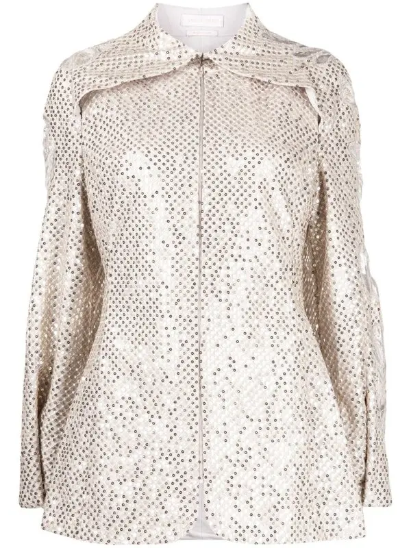 SAIID KOBEISY Sequin-embellished Jacket - Silver