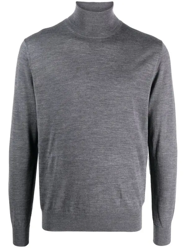 BALLANTYNE Roll-neck Fine-knit Jumper - Grey