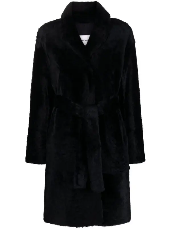 YVES SALOMON Notched-lapels Belted Coat
