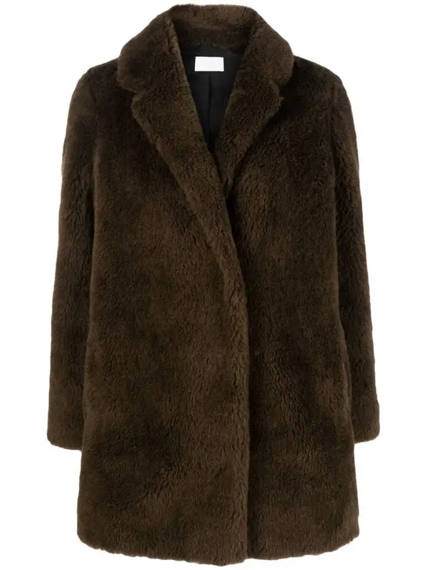 YVES SALOMON Notched-collar Single-breasted Coat