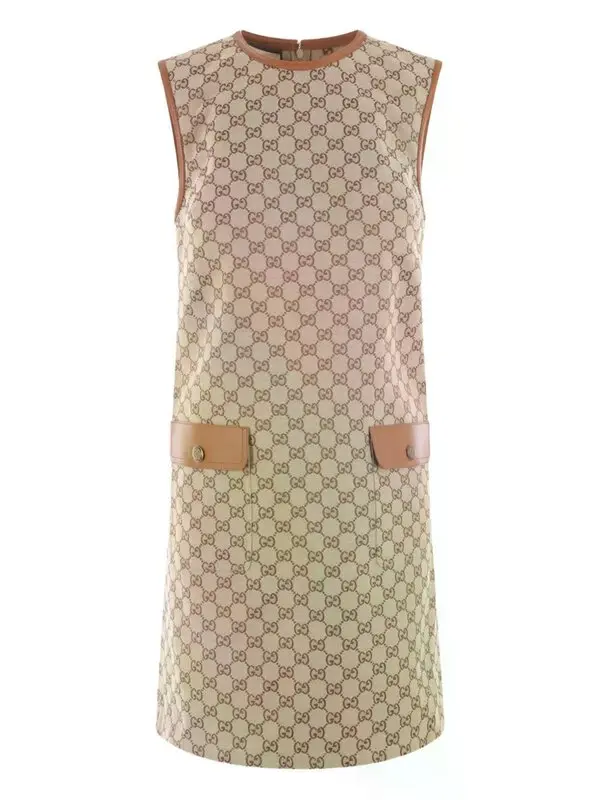 Gucci Gg Supreme Canvas Mini Dress - Brown
