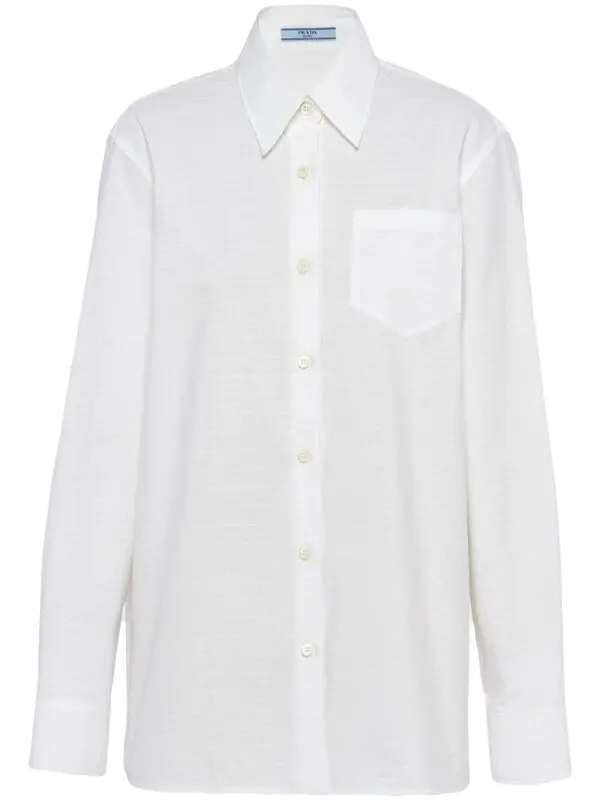 Prada Jacquard Poplin Shirt - White