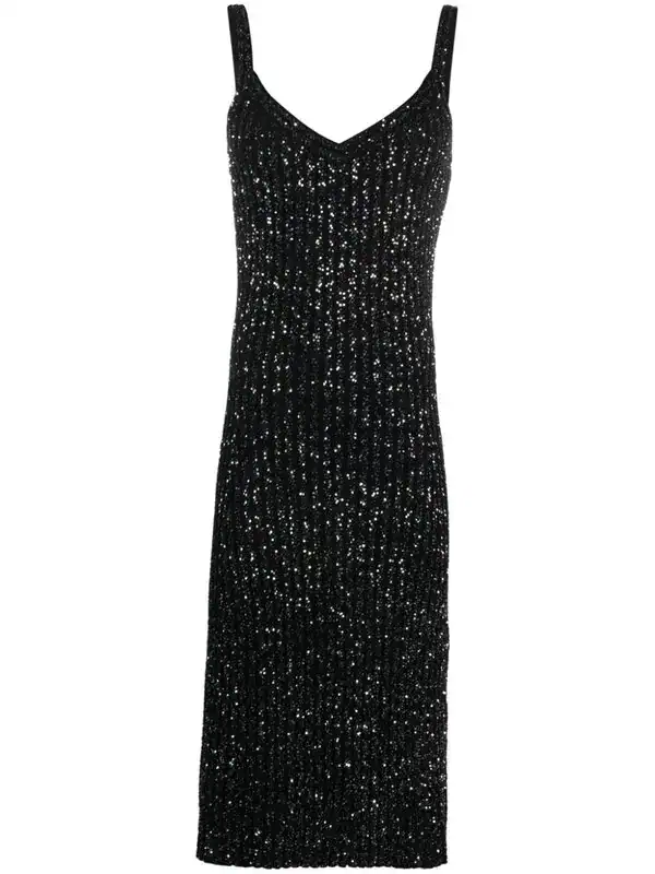 Missoni Sequin-Embellished Ribbed Knit Dress - Black - 59% Off |  Editorialist