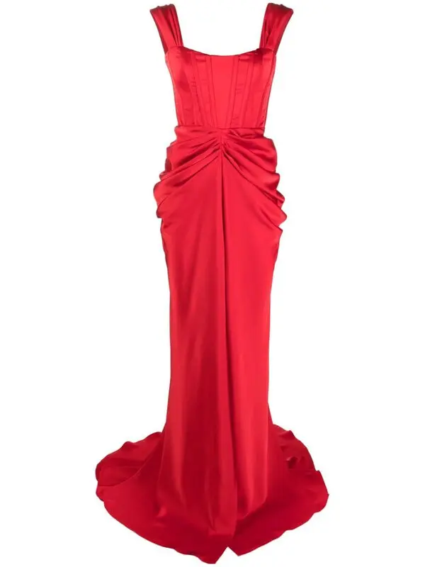ANA RADU Ruched Flared Gown