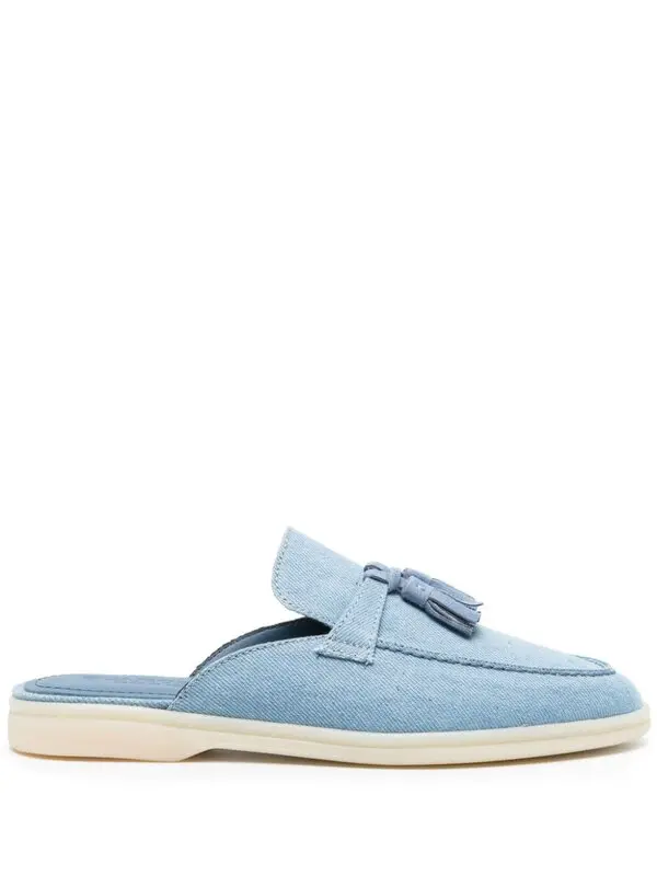 SCAROSSO Lucrezia Tassel Denim Slippers
