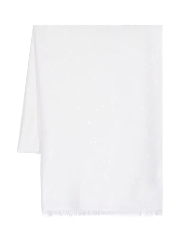 Brunello Cucinelli Sequin-embellished Frayed-hem Scarf