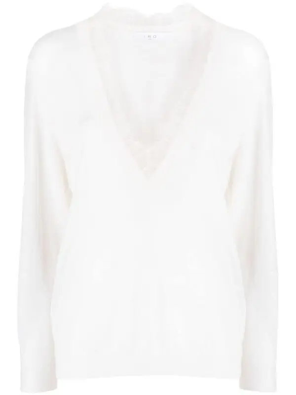IRO PARIS Haby Lace-detail Jumper - White