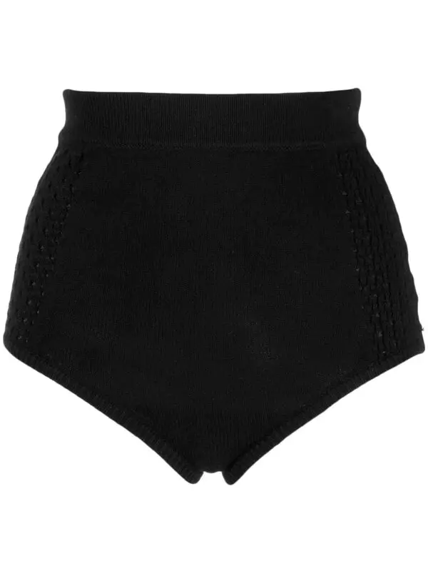 Cashmere In Love Kira Crochet-knit Mini Shorts - Black