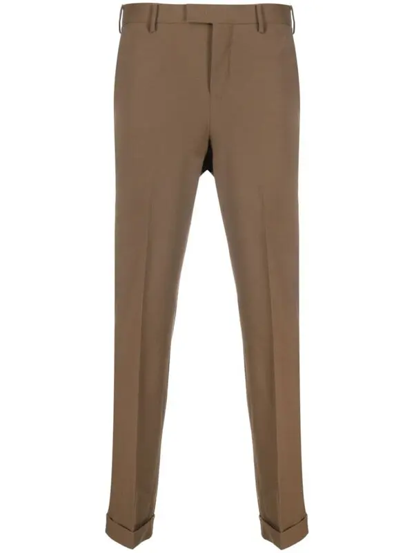 PT TORINO Straight-leg Tailored Trousers - Brown