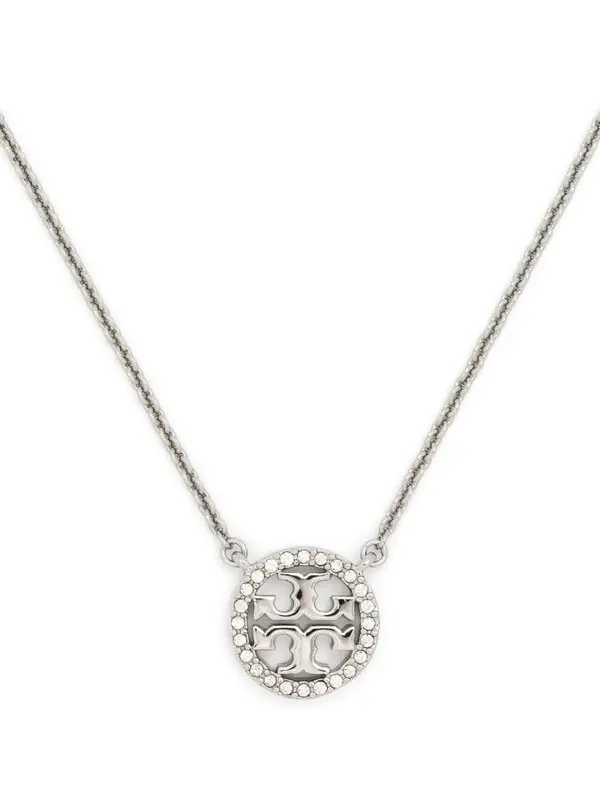 Tory Burch Miller Logo-pendant Necklace - Silver