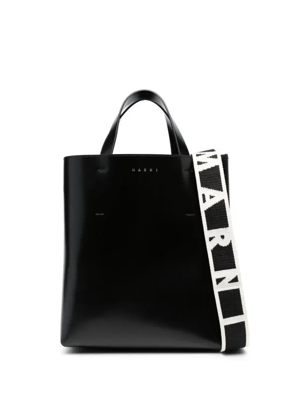 Marni Small Museo Leather Tote Bag - Black