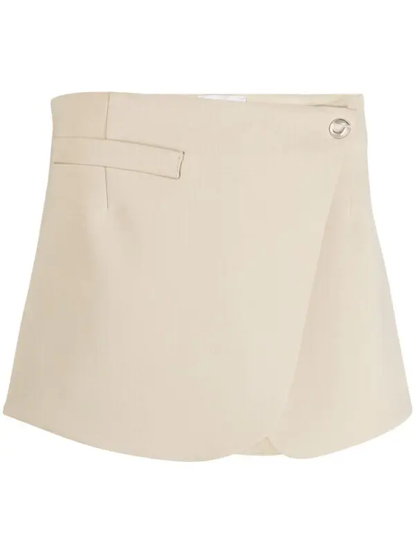 Coperni Tailored Wrap Miniskirt - Neutrals