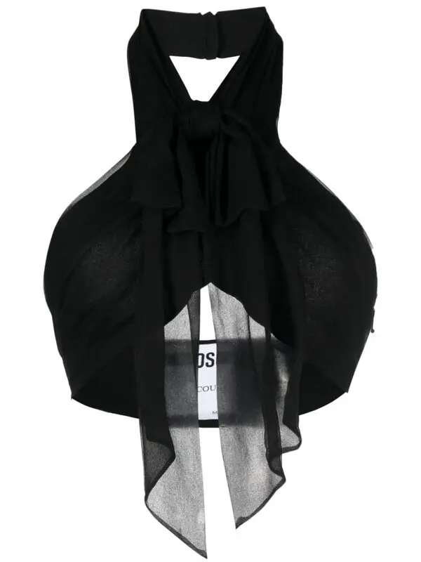 Moschino Backless Silk Crop Top