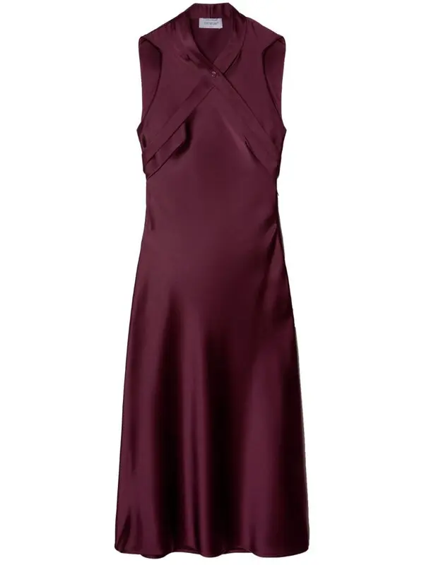 Off-White Crossover-strap Satin Midi Dress - Red