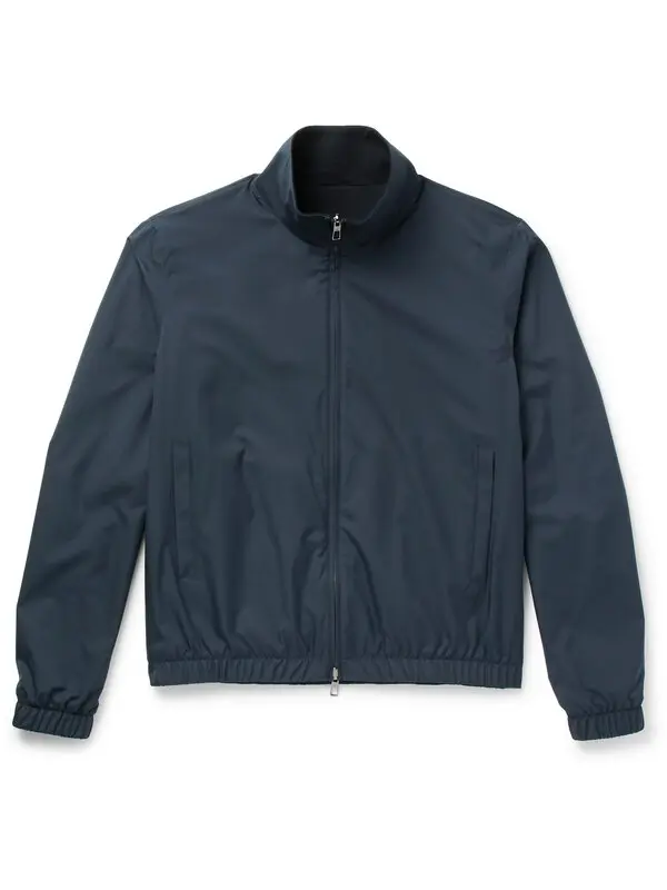 Loro Piana Reversible Windmate Storm System Shell And Cashmere Bomber Jacket - Blue
