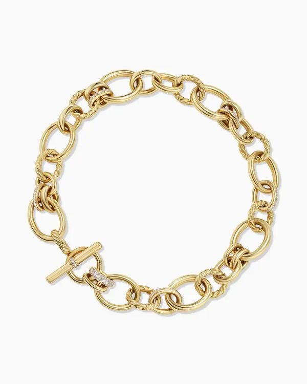 David Yurman Dy Mercer™ Chain Necklace In 18k Yellow Gold With Pavé S ...