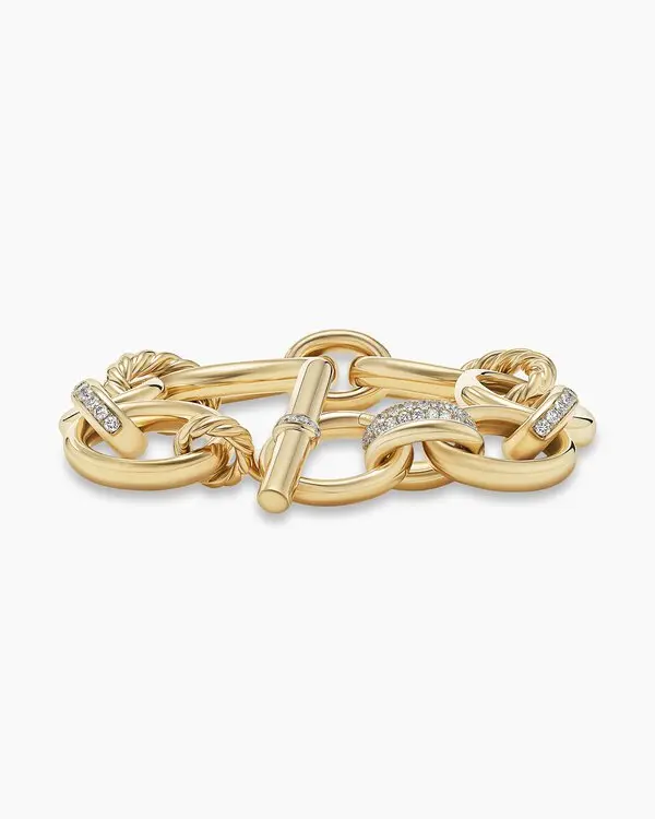 David Yurman Dy Mercer® Chain Bracelet In 18k Yellow Gold With Diamonds