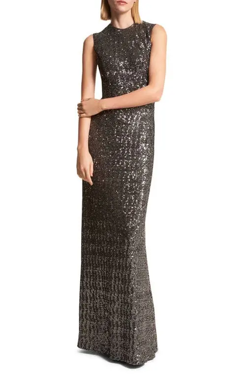 Michael Kors Sleeveless Sequin Gown - Gunmetal