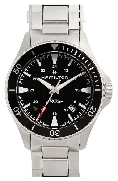 Hamilton Khaki Automatic Bracelet Watch - Silver/ Black/ Silver