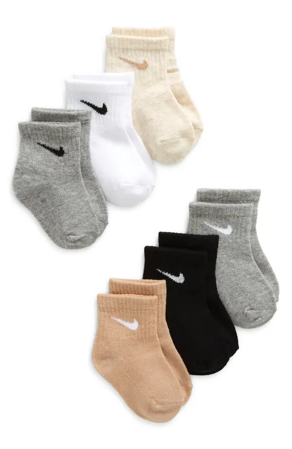Buy Nike Logo Assorted 6-pack Crew Socks - Pale Ivory Heather At 30% ...