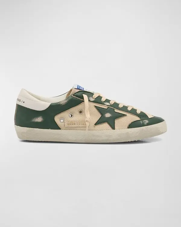 Golden Goose Super-star Low-top Sneakers - White/green/milky