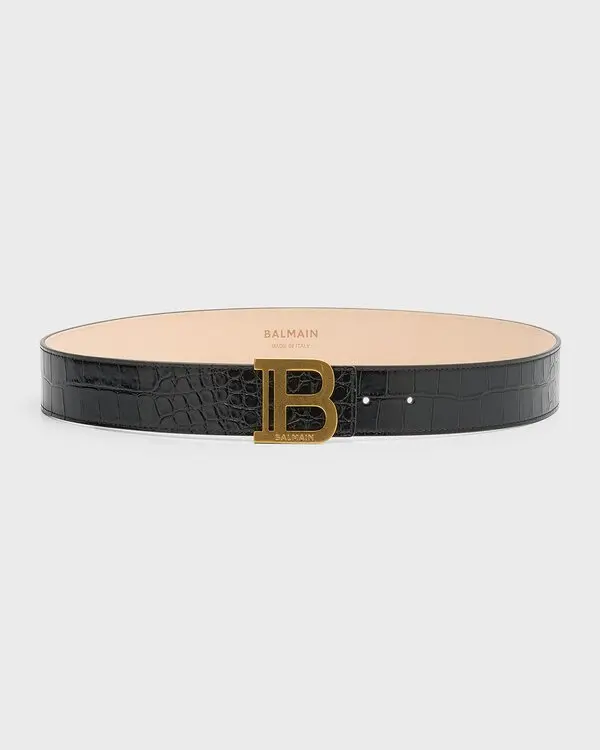 Balmain Belt 95 cm/38in Balmain B-Monogram Calfskin Medium Leather Belt - Belts  main image 3