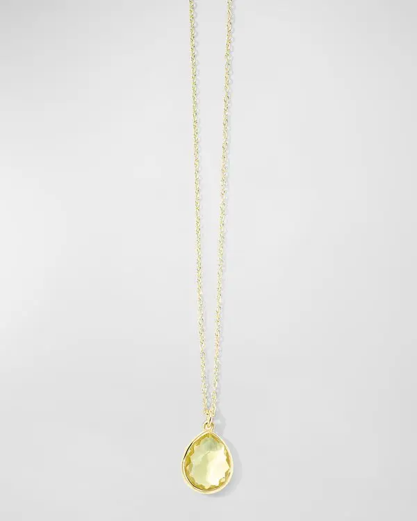 Ippolita 18k Gold Rock Candy Teardrop Pendant - Green-gold Citrine