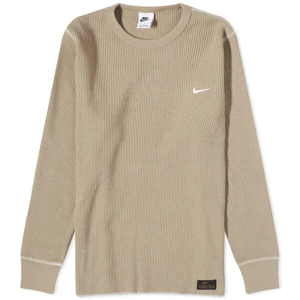 Nike Life Heavyweight Waffle Top In Khaki/Phantom - 45% Off