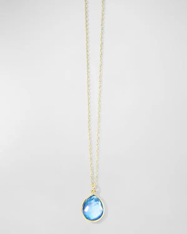 Ippolita 18k Gold Rock Candy Teardrop Pendant Necklace - Lapis Triplet