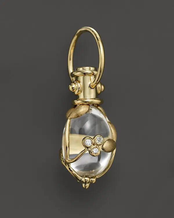 Temple St. Clair 18k Vine Amulet With Rock Crystal And Diamonds