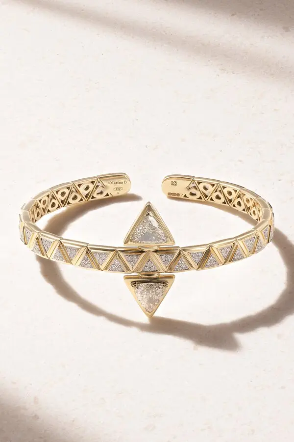 Marina B Triangoli Doppia Freccia Diamond And 18-karat Bangle