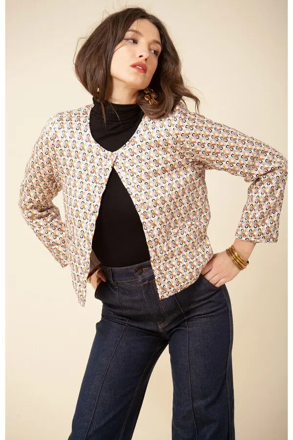 Hale Bob Sofia Quilted Jacket - Neutral