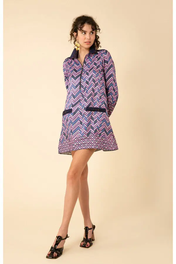 Hale Bob Lucie Twill Mini Dress - Black