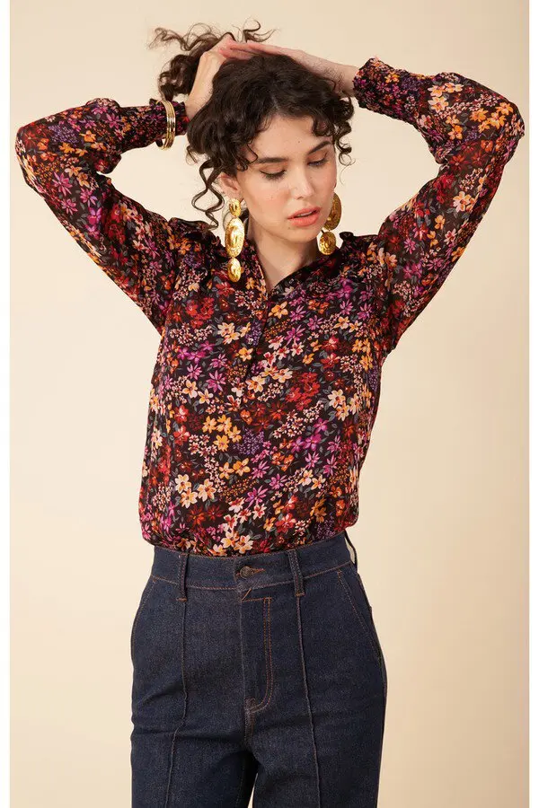 Hale Bob Juliette Chiffon Top - Gold
