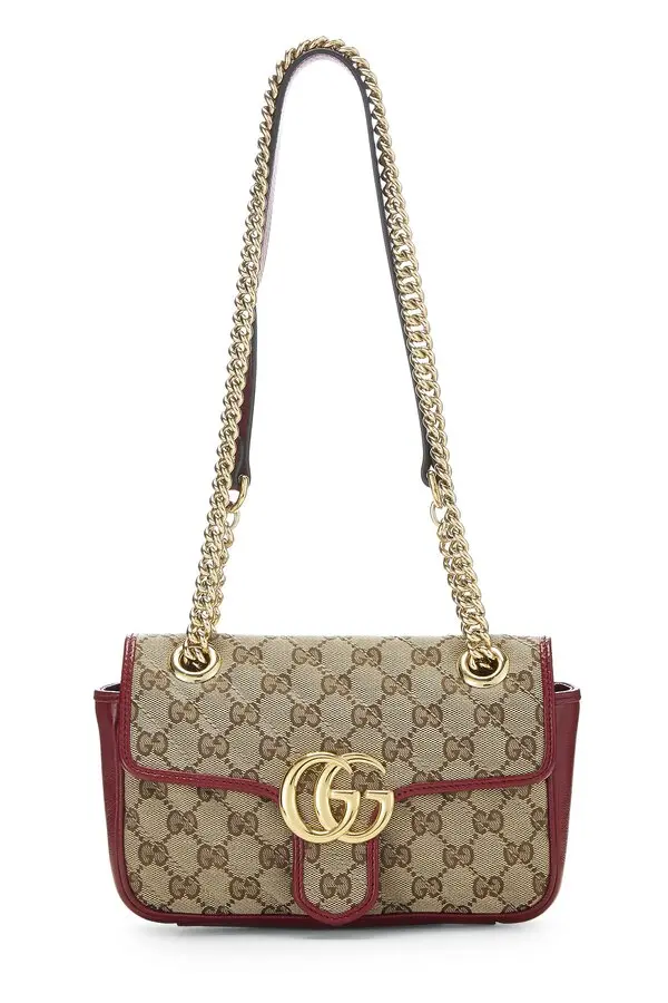Gucci Original Gg Canvas Marmont Shoulder Bag Mini - Red