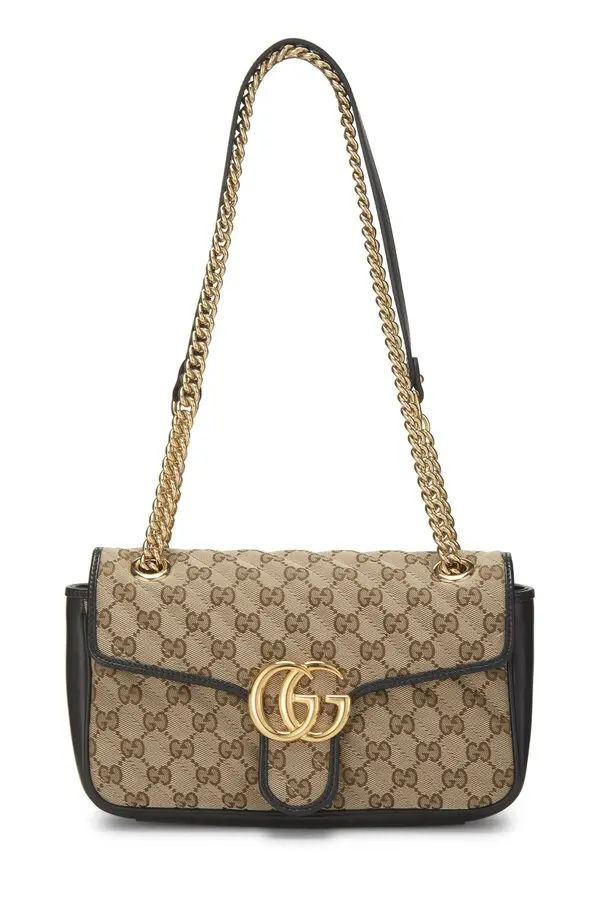 Gucci Original Gg Canvas Marmont Small Shoulder Bag - Beige