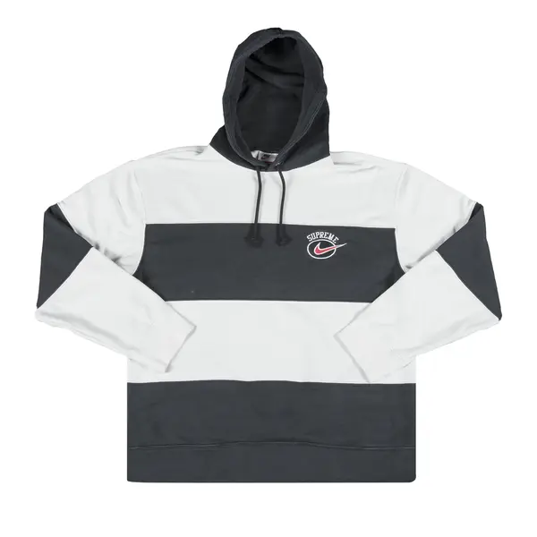 Supreme X Nike Stripe Hooded Sweatshirt - Black