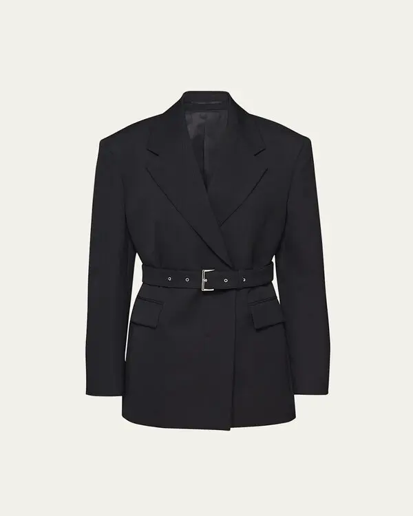 Prada Gabardine Belted Blazer
