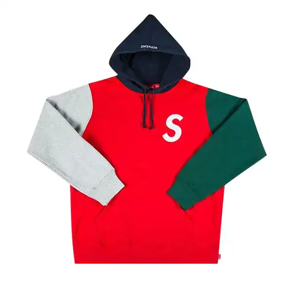 Supreme S Logo Colorblocked Hooded Sweatshirt Orange Men's SS19 US