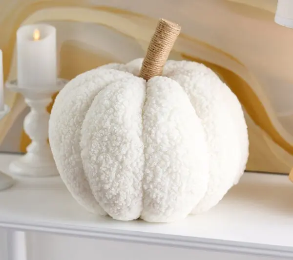 VALERIE PARR HILL 14' Cozy Fabric Plush Pumpkin Pillow Valerie