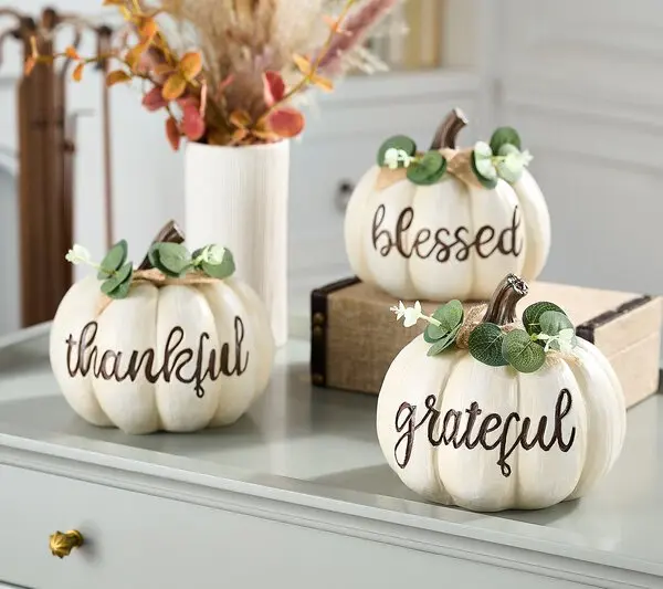 VALERIE PARR HILL Set-3 Grateful, Thankful, Blessed Pumpkins-vph