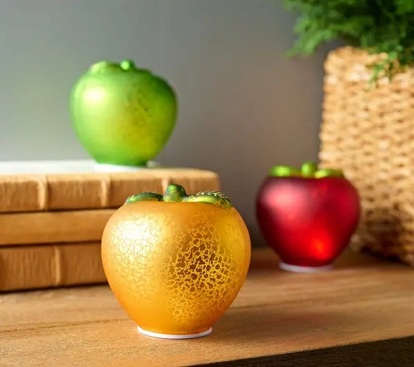 VALERIE PARR HILL Set Of 3 Illuminated Mercury Glass Apples Valerie