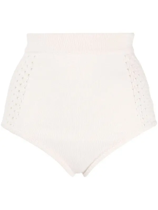 Cashmere In Love Kira Crochet-knit Shorts - White