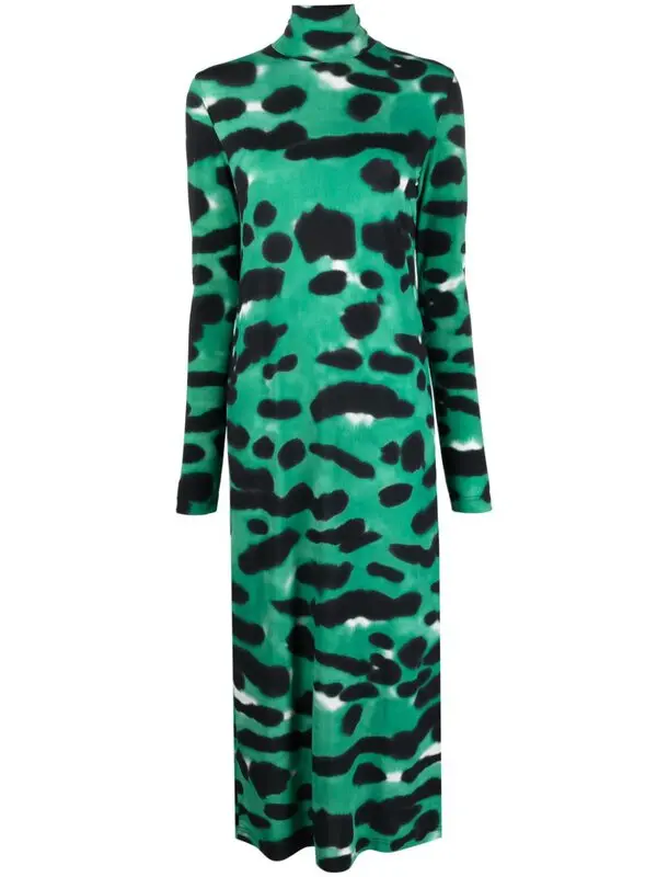 Christian Wijnants Dewi Graphic-Print Maxi Dre - Green | Editorialist