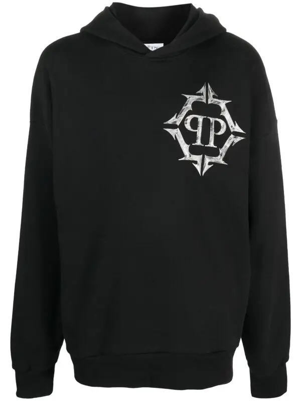 Philipp Plein Chrome Logo-print Cotton Hoodie